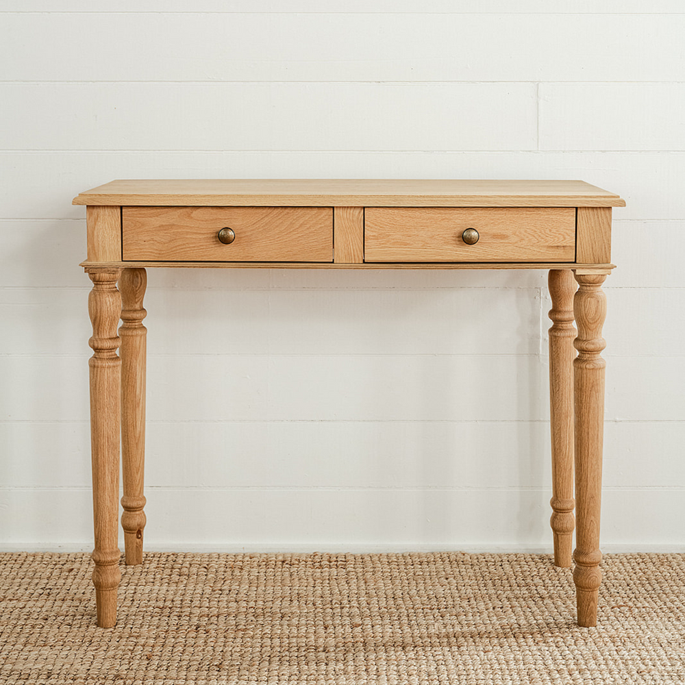 Chloé Console Table – Solid Oak | Rekindle Design Co.